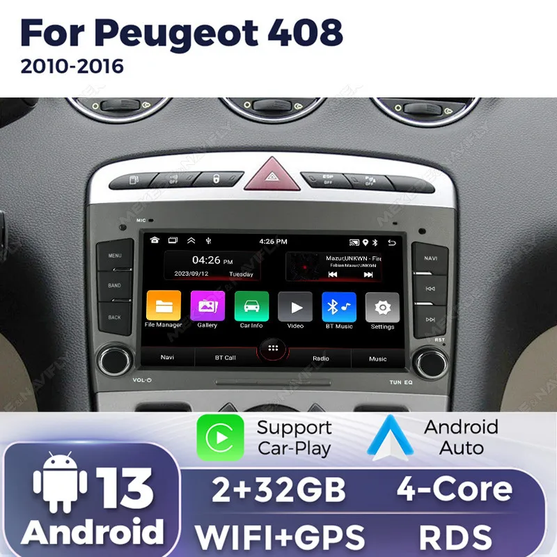 Автомобильный радиоприемник для Peugeot 308 308SW 408 T7 2007 2008 2009 ...