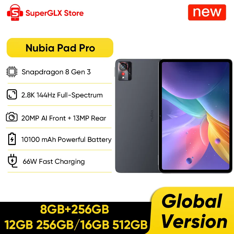 Планшет nubia Pad Pro 16/512 ГБ, глобальная версия, Wi-Fi, Snapdragon 8 ...
