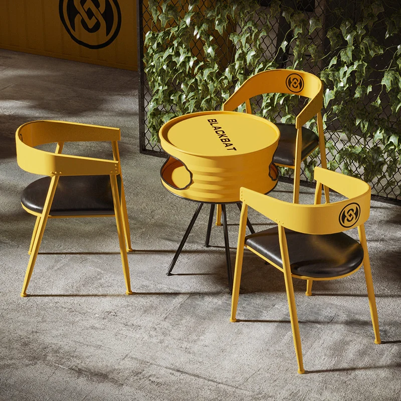 Bar chair industrial style table and combined chairs for tea shops KFC ...