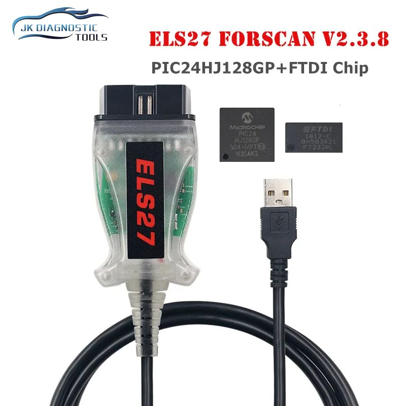 ELS27 FORScan V2.3.8 OBD2 сканер PIC24HJ128GP FTDI микрочип ELS27 для ...
