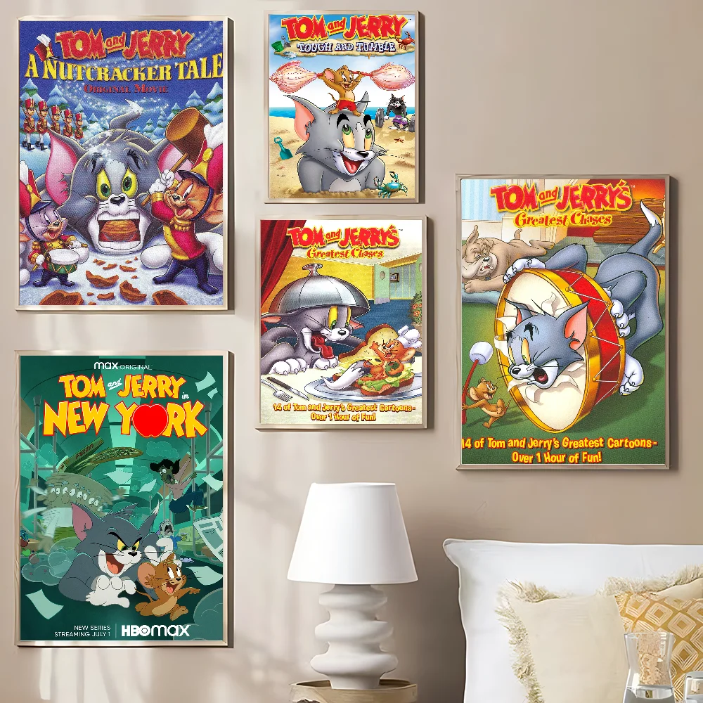 Cartoon Cat-T-Tomes Cute Mouse-J-Jerryes Whitepaper Poster HD Quality ...