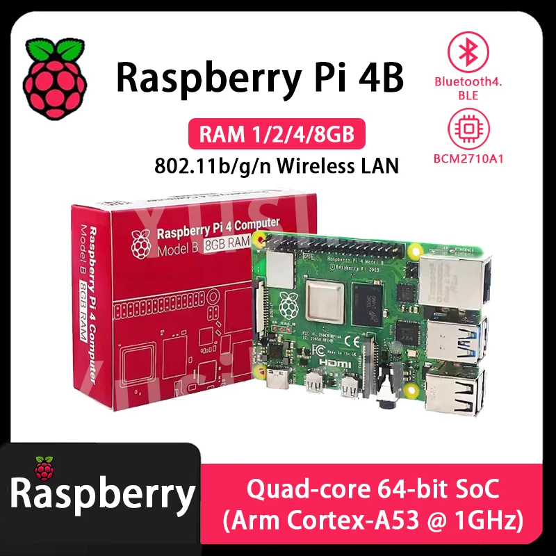 Беспроводная Raspberry Pi 4B RAM 1 ГБ/2 ГБ/4 ГБ/8 ГБ Pi 4 Model B ...