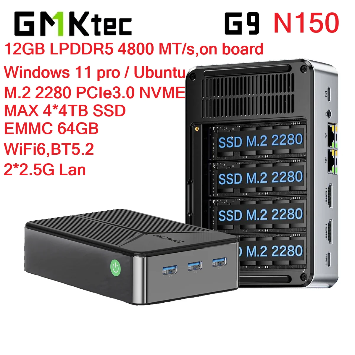 GMKtec G9 MINI NAS настольный игровой компьютер | AliExpress
