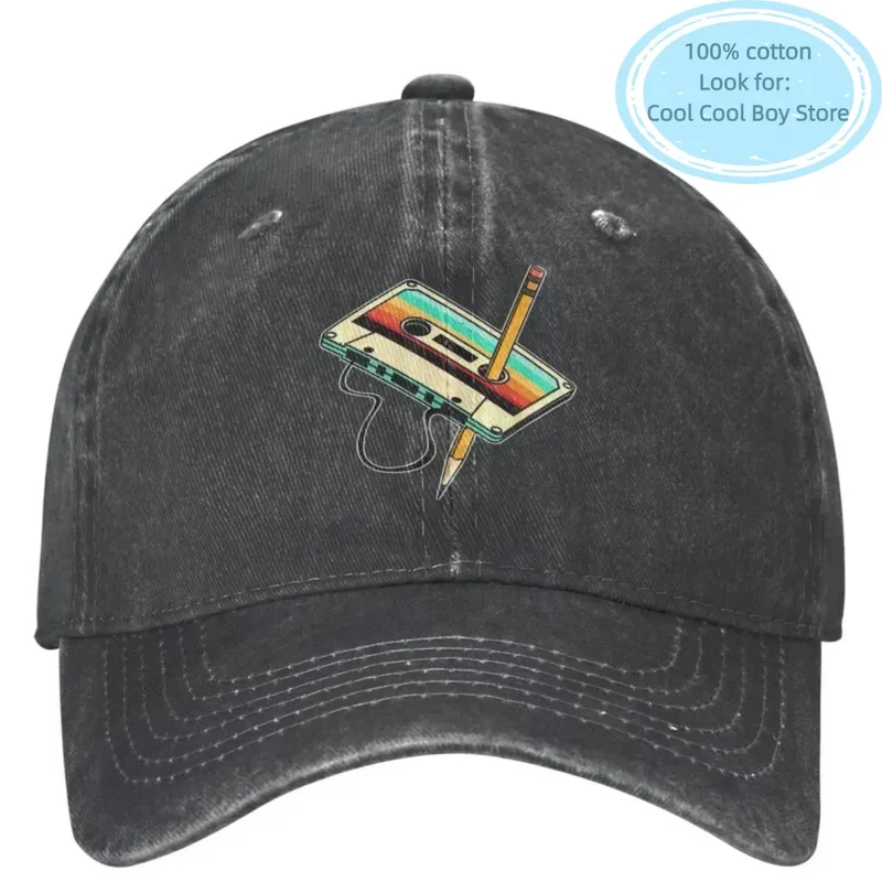 80s Cassette Tape Pencil 1980s Baseball Cap Running Hippie Sun-Proof ...