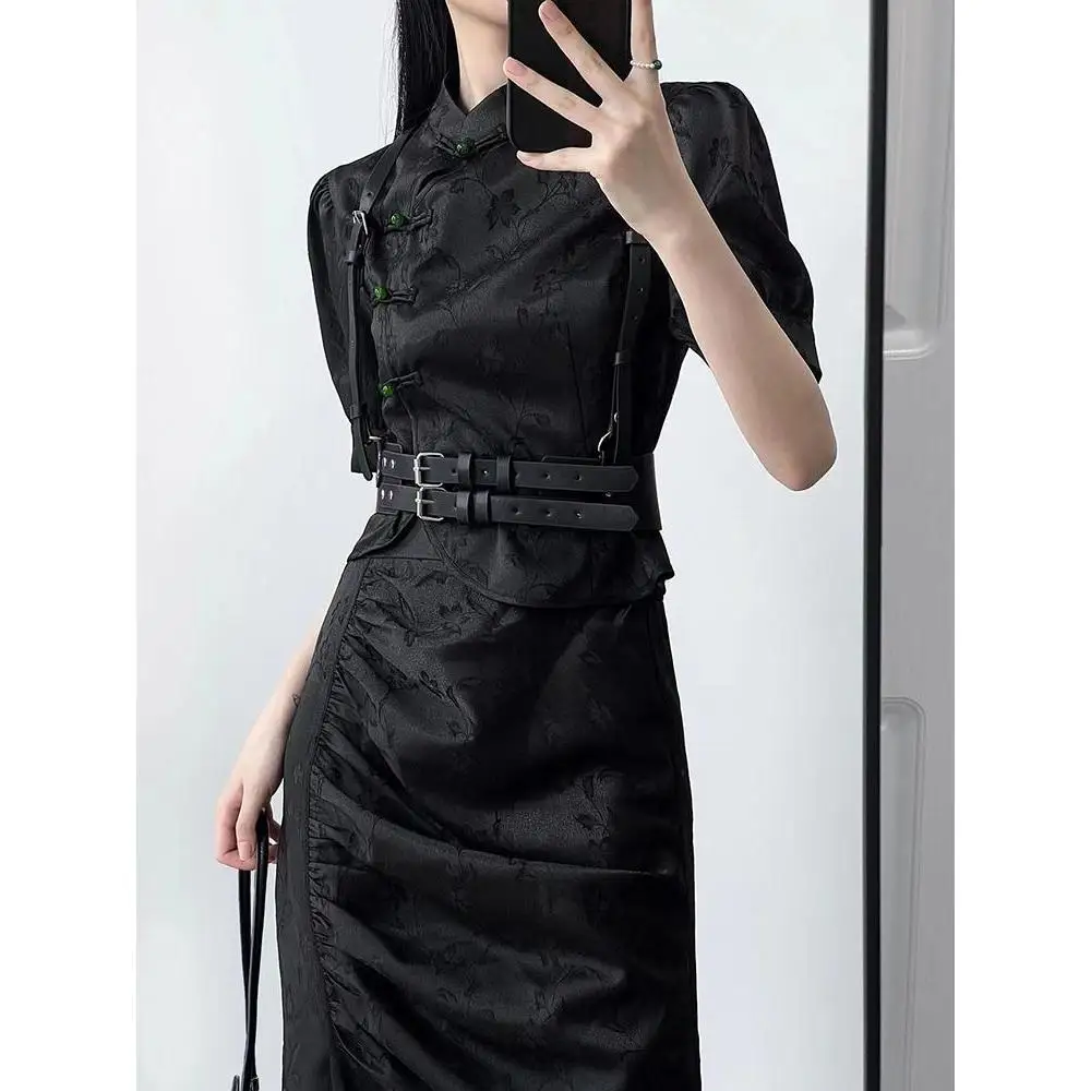 Женский жаккардовый костюм в китайском стиле | AliExpress