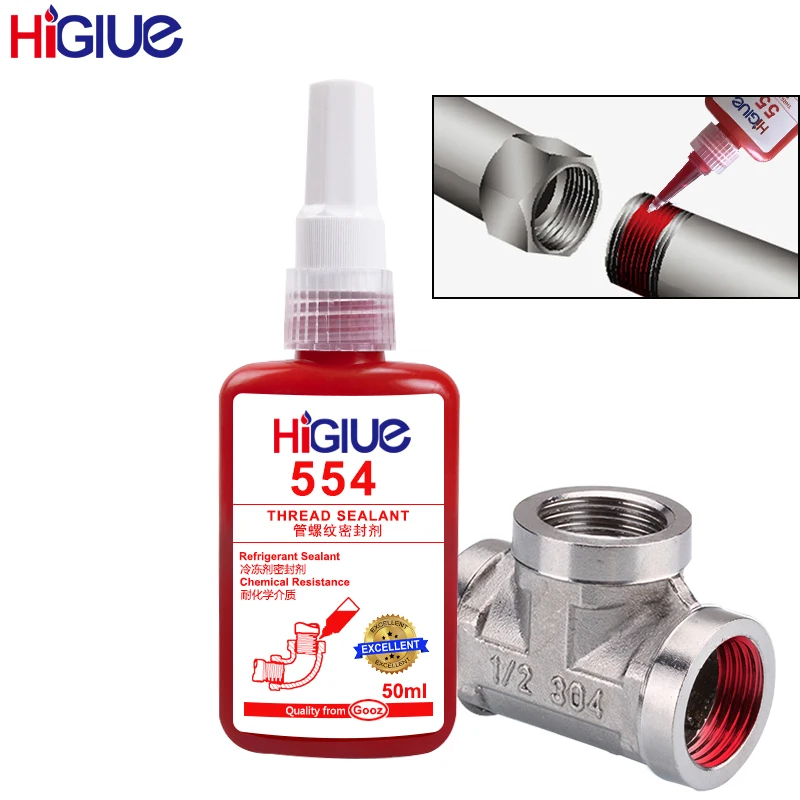 554 Metal Pipe Thread Sealant Glue Pneumatic and Hydraulic Fittings ...