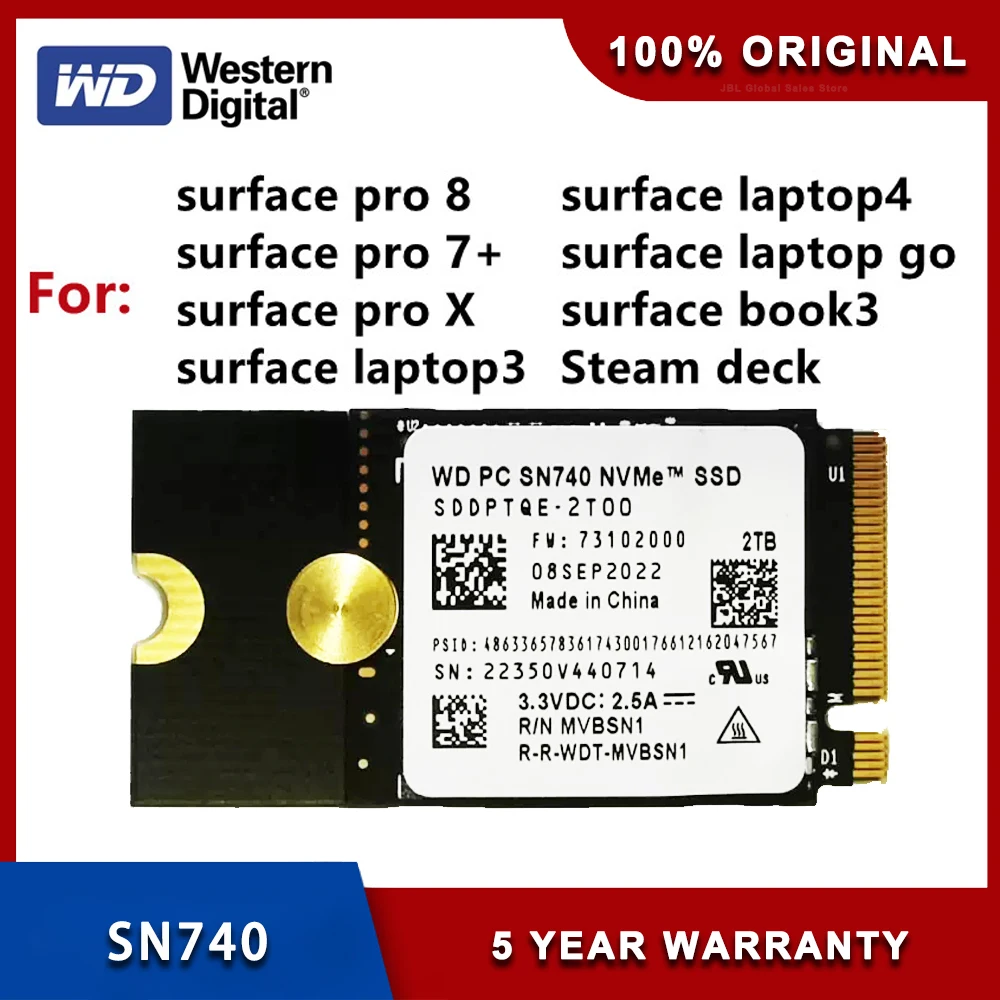 SSD Western Digital SN740 1TB 2 ТБ 512GB 256GB M.2 NVMe 2242 PCIe4.0x4 ...