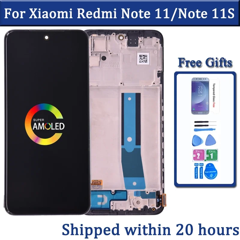 ЖК-дисплей 2201117TG для Xiaomi Redmi Note 11, сенсорный стеклянный ...