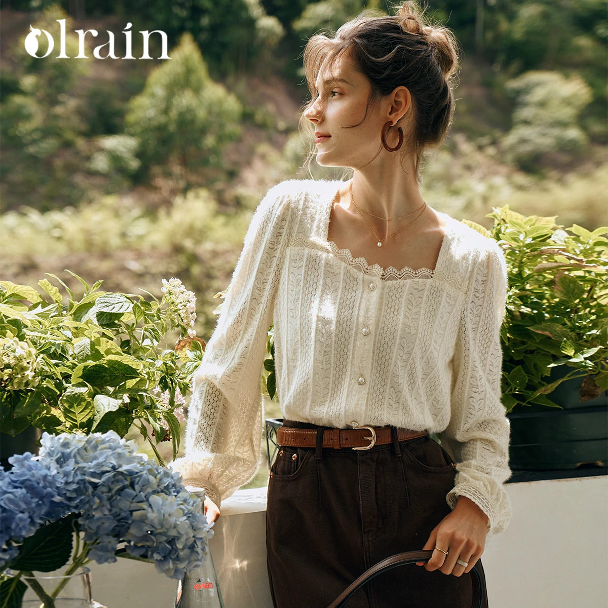 Рубашка OLrain кремово-абрикосовая | AliExpress