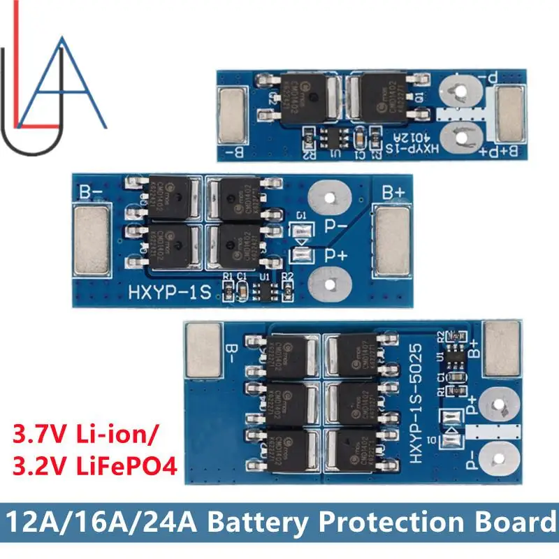 Защитная плата BMS 1S 12A 16A 24A 3,7 в LiFePO4 для литиевых батарей ...
