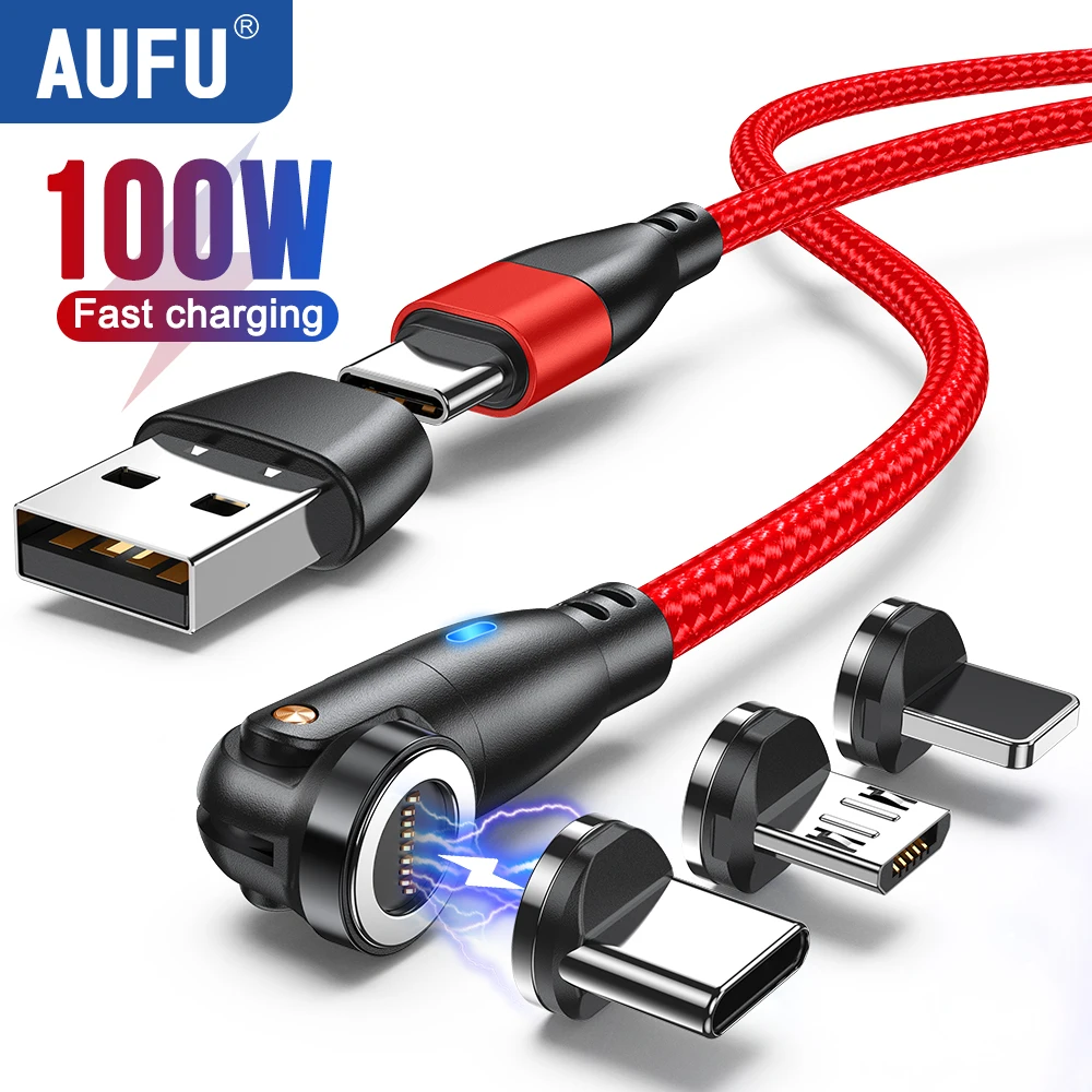 AUFU 5A Магнитный кабель USB Type C PD100W Кабель для быстрой зарядки ...