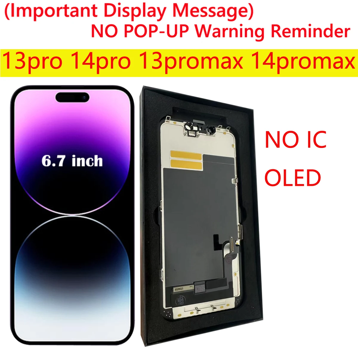 НЕТ микросхемы, новый OLED-дисплей для iPhone 11Pro 12 13 14 12Pro 13PRO 14pro 15pro 16pro Max ...
