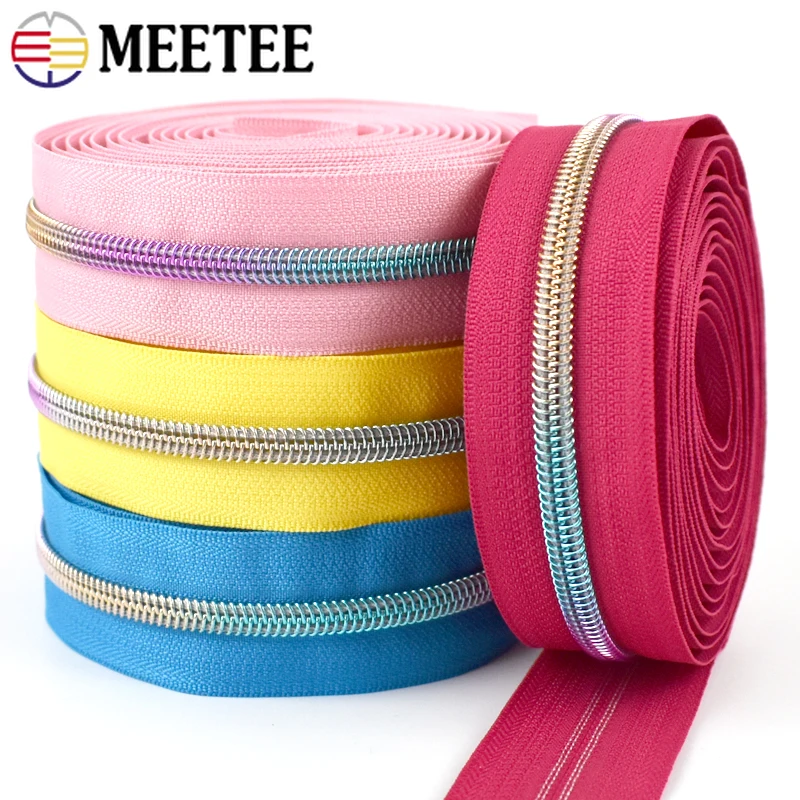 2-20Meters 5# Nylon Zipper Tape Colored Zippers Roll Bag Clothes Zip ...