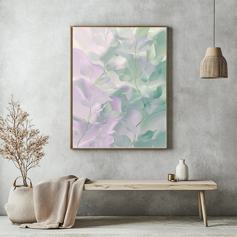 Современный эстетический настенный художественный декор в виде листьев