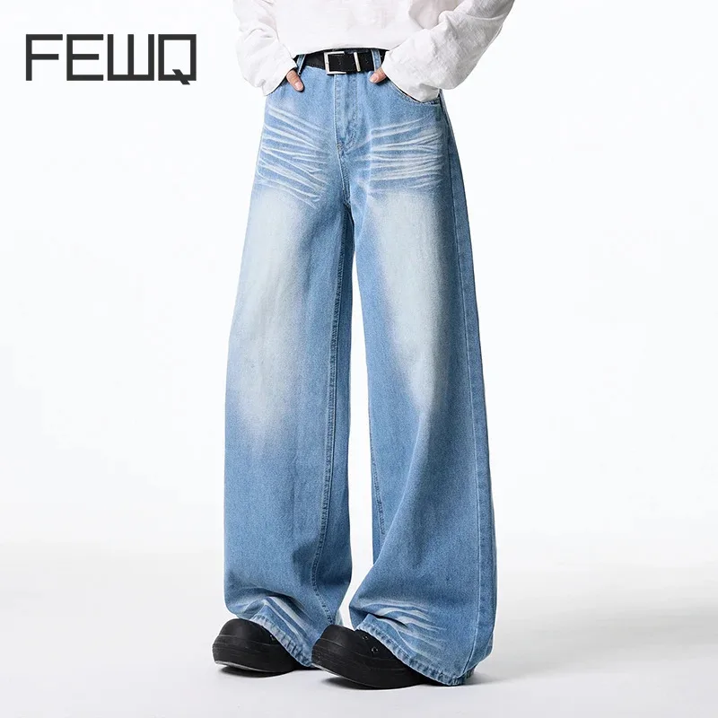 FEWQ весенние новые повседневные джинсы винтажные джинсовые брюки ...
