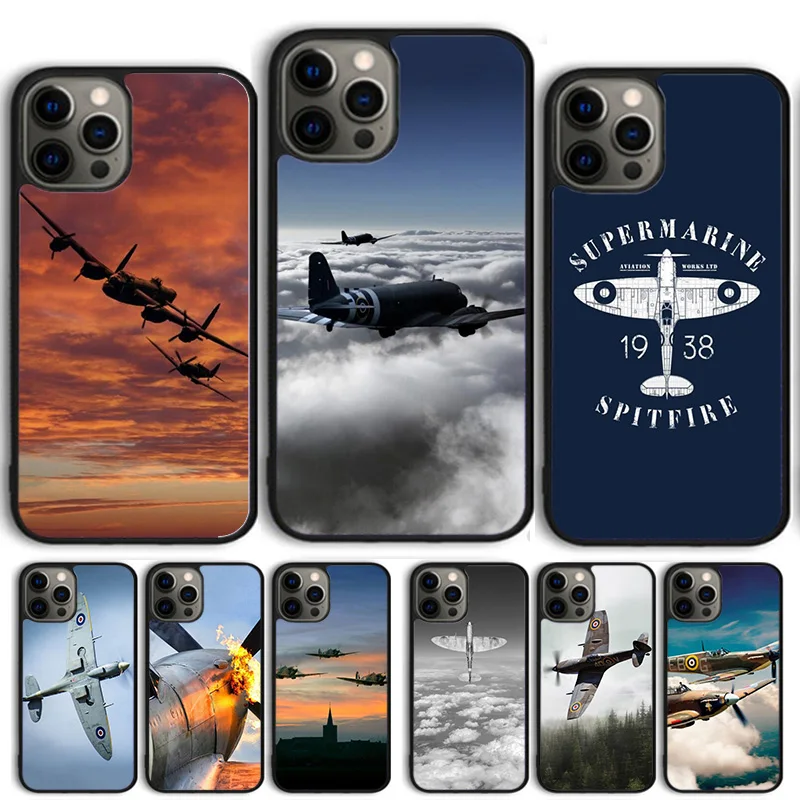 Spitfires Military Plane Phone Case For iPhone 14 15 16 13 12 Mini Max ...