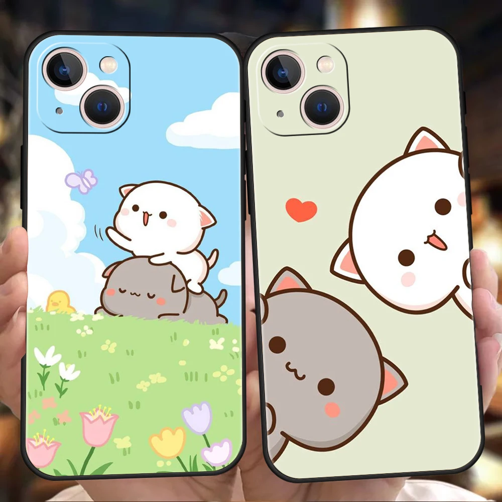 Чехол для телефона Peach And Goma Cat для iPhone 16, 15, 14, 13, 12 ...
