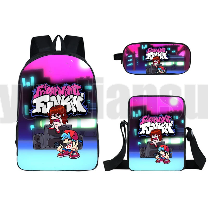 Fnf Hot 3D Game Anime Friday Night Funkin Backpack 16 Inch School Bag ...