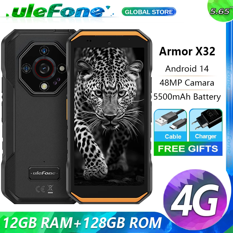 Ulefone Armor X32,12 Гб(6+6)+ 128 Гб, 4G Прочная камера, 5500 мАч, 5,65 ...