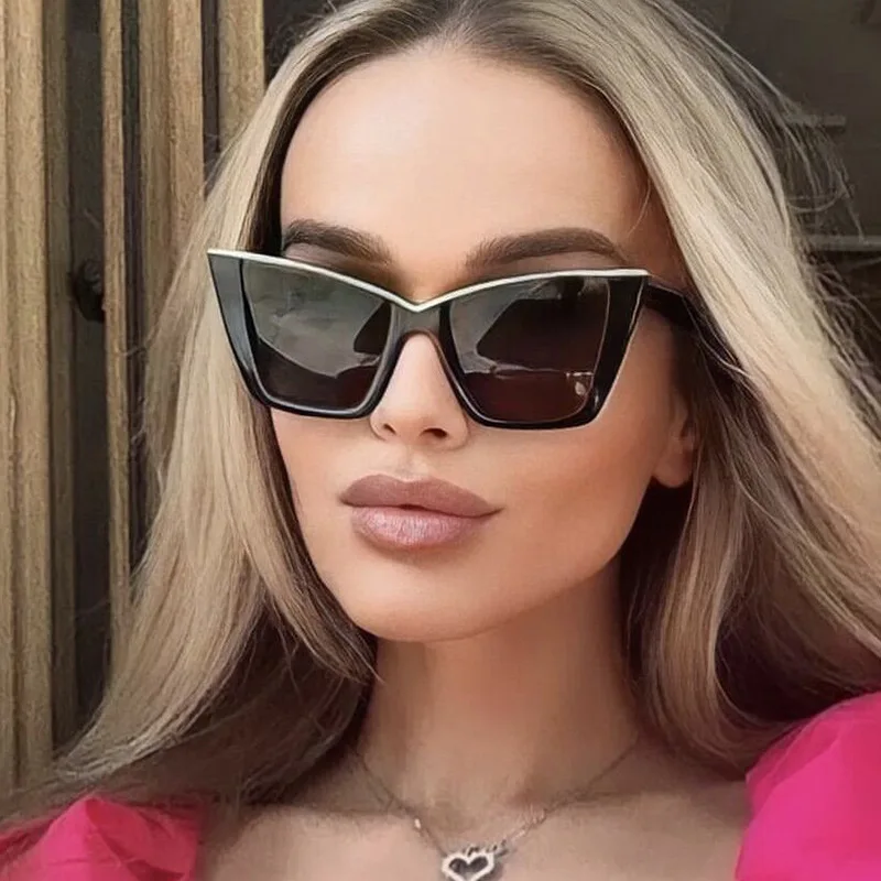 Солнцезащитные очки «кошачий глаз» женские, трендовые большие очки в ...