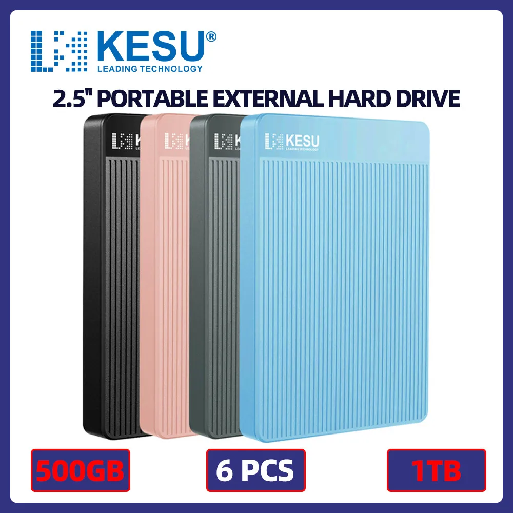 Внешний жесткий диск KESU HDD 2,5", 500 ГБ, 1 ТБ, USB3.0, 6 шт | AliExpress