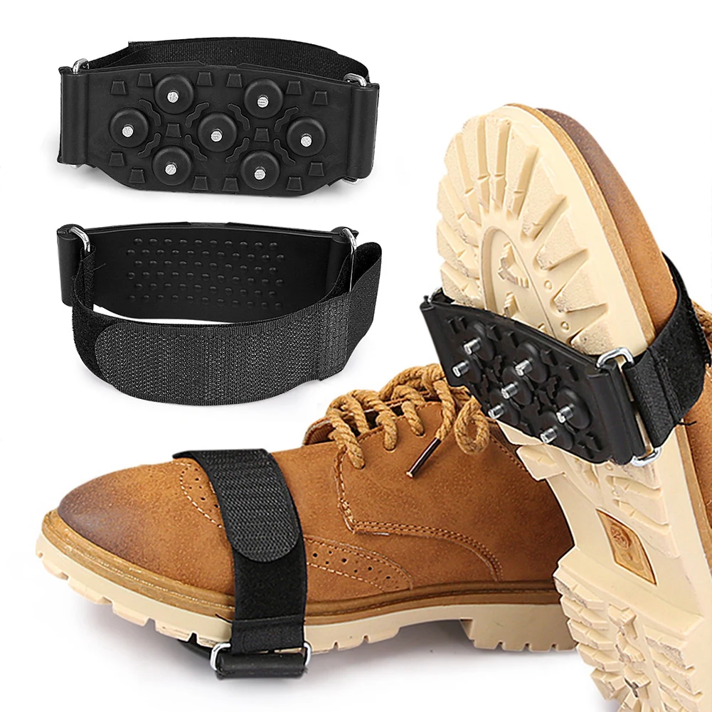 Нескользящие зимние ледяные когти с 7 зубцами, регулируемая прогулочная ...