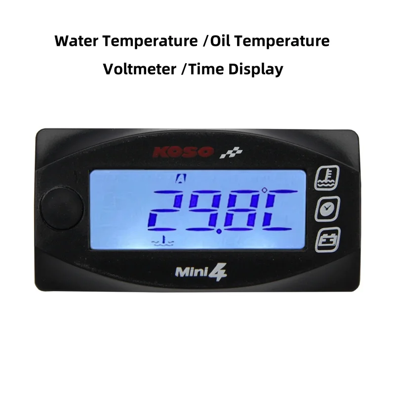 KOSO Mini 4 в 1, светодиодный цифровой дисплей, датчик температуры воды, масла, вольтметр ...