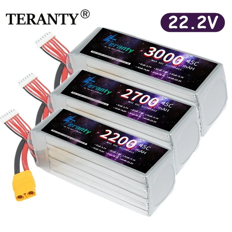 Аккумулятор TERANTY 6S Lipo 22,2 в RC Lipo 1500 мАч 1800 мАч 2200 мАч ...