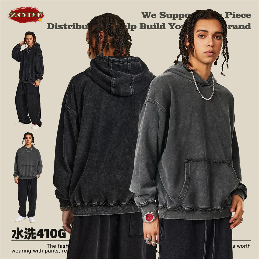 Мужская толстовка ZODF со снежинками 410gsm | AliExpress