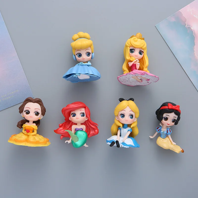Disney Princess 8Pcs Refrigerator Magnets Mermaid 3D Kawaii PVC Cartoon ...