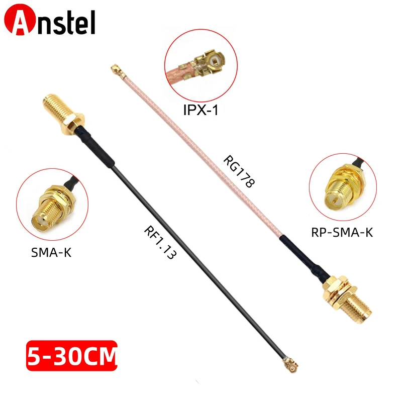 Перемычка SMA-IPX с косичкой RP SMA «мама» на U.FL IPX 1 RG178 RF1.13 ...