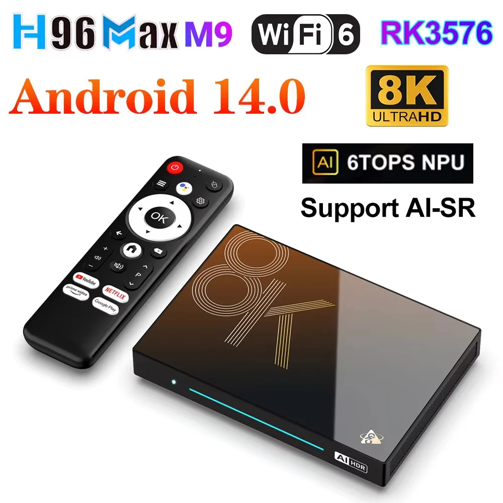 AI TV Box Android 14 Rockchip RK3576 8-ядерный процессор 8K 1000M WIFI6 AV1 BT5.4 AI-SR 6TOPS ...