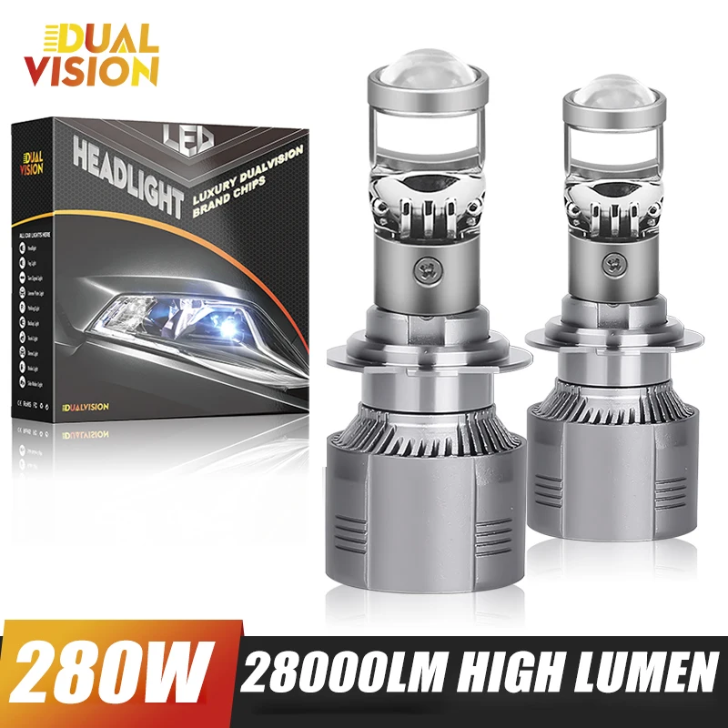 мини линзы h7 Автомобильные светодиодные лампы H4 H7 H11 380 HB3 9005 ...