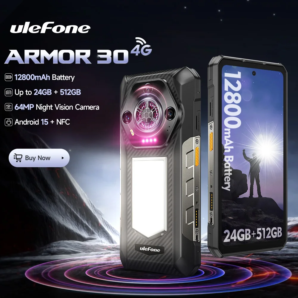 Ulefone Armor 30 Защищенный телефон 12800 мАч До 24 ГБ ОЗУ, 512 ГБ ПЗУ ...