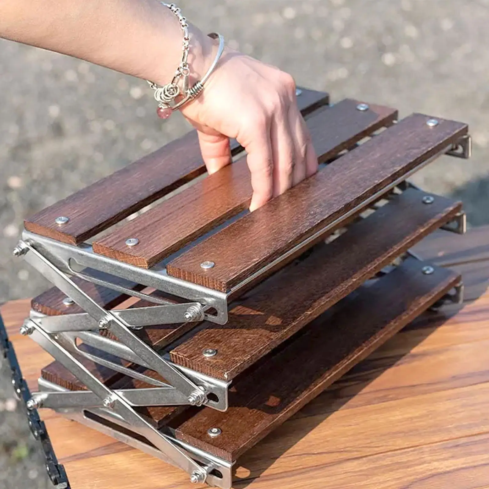 Outdoor Camping Rack Portable Three-tier Rack Easy Foldable Barbecue To ...