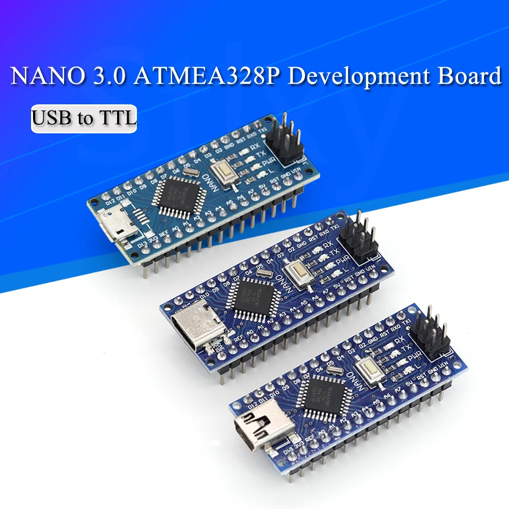 Мини/Type-C/Micro USB Nano 3,0 с Загрузчиком совместимый контроллер Nano для arduino CH340 USB ...