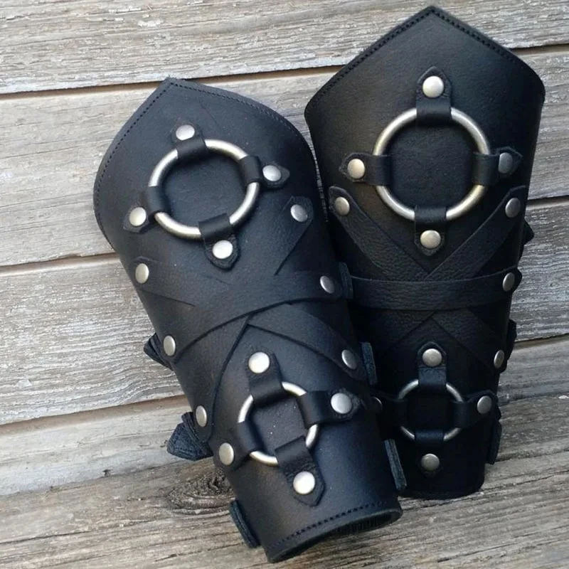Кожаные наручи Viking Knight | AliExpress