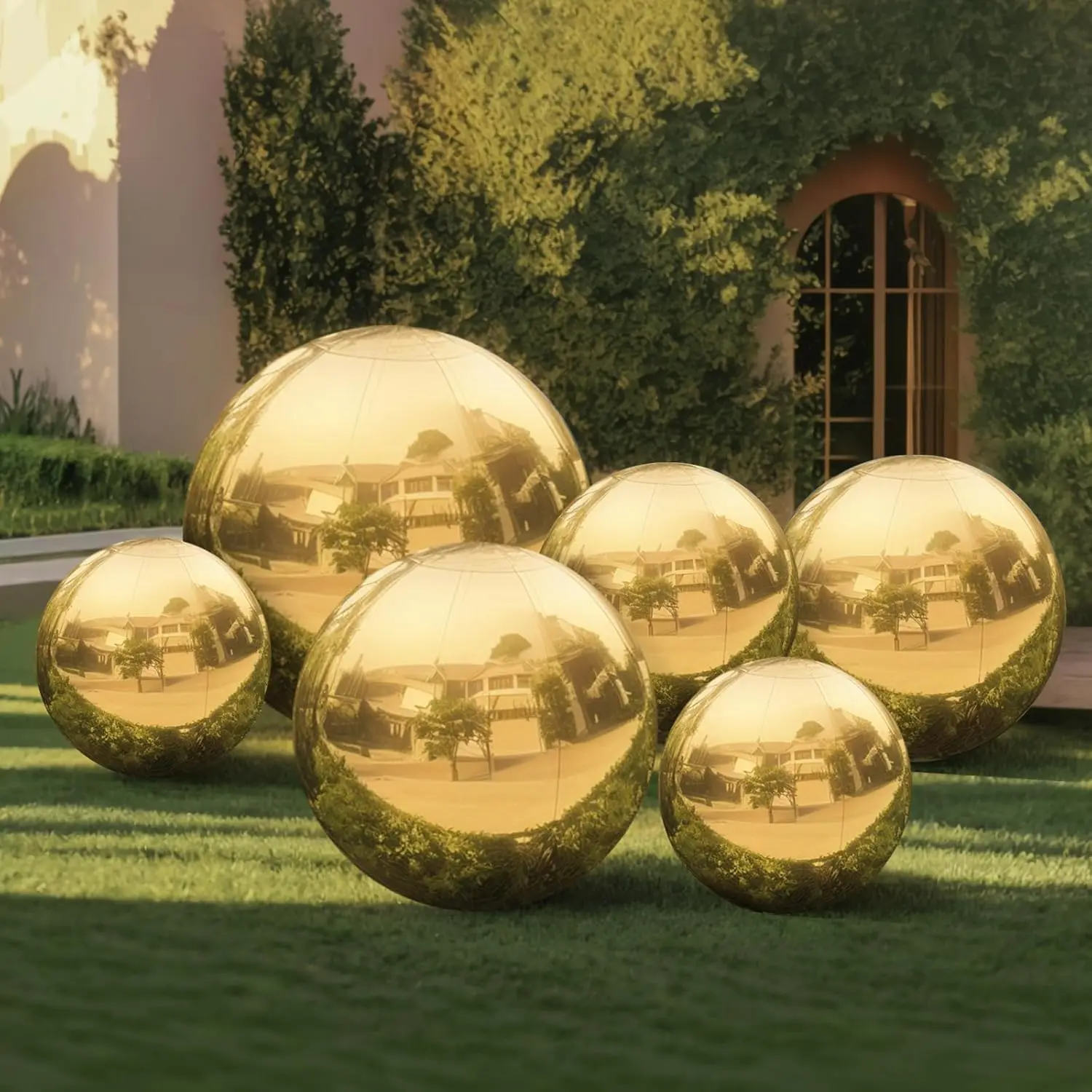 Золотой надувной зеркальный шар 0.4М | AliExpress