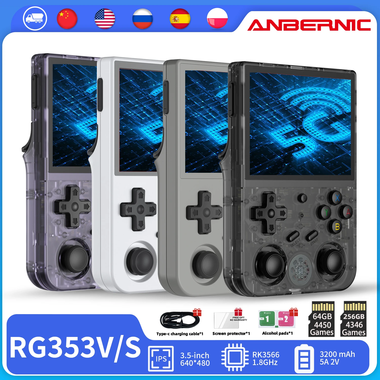 ANBERNIC RG353V Портативная игровая консоль | AliExpress