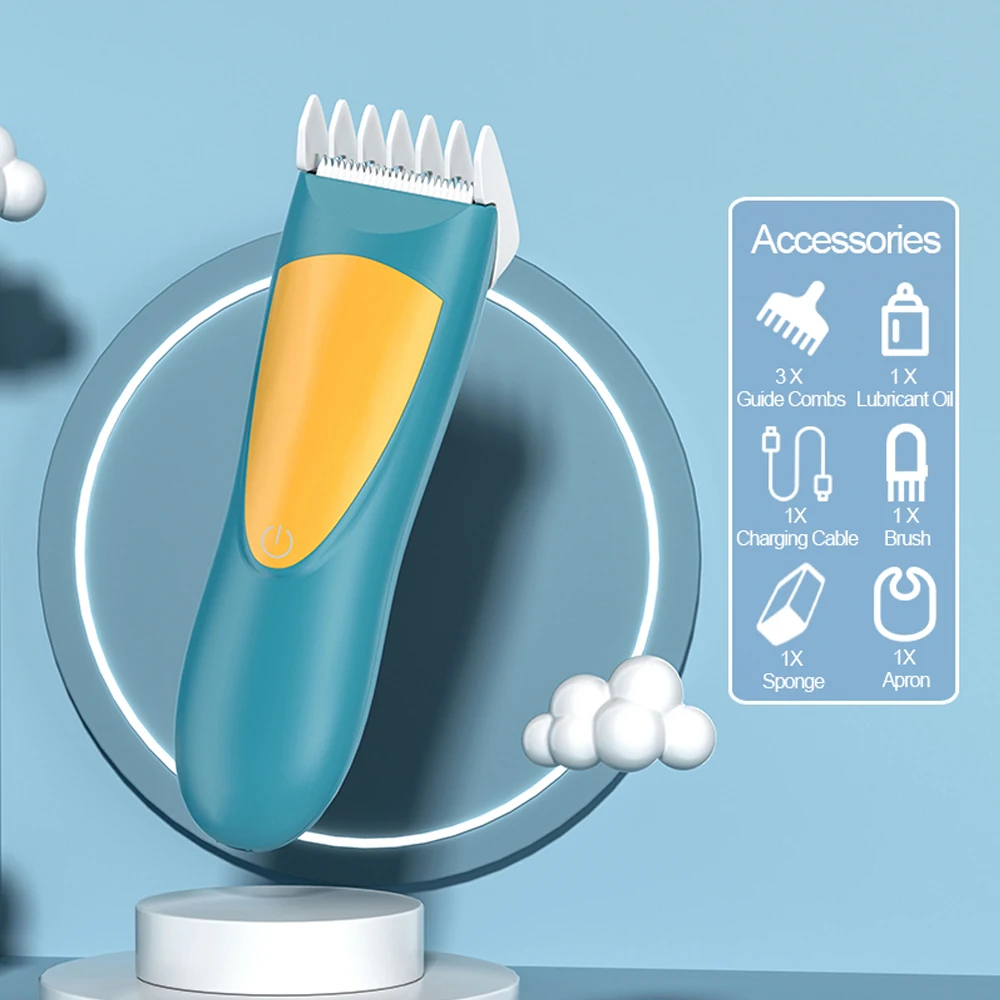 Household Baby Hair Trimmer Eletric Waterproof Protable Low Noise Baby ...