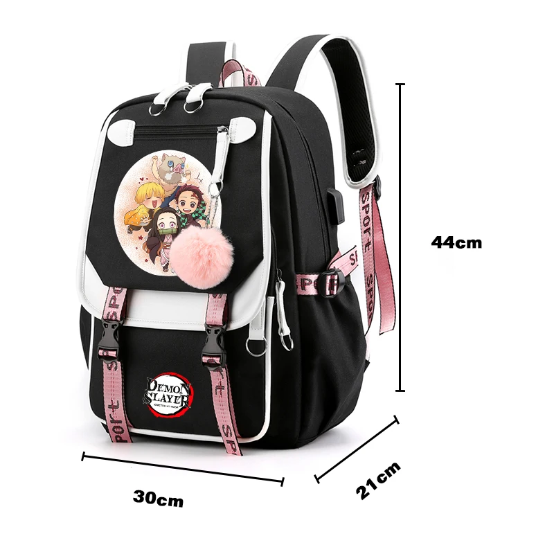 Demon Slayer Nezuko Backpacks for Men Anime School Bag for Teenager ...