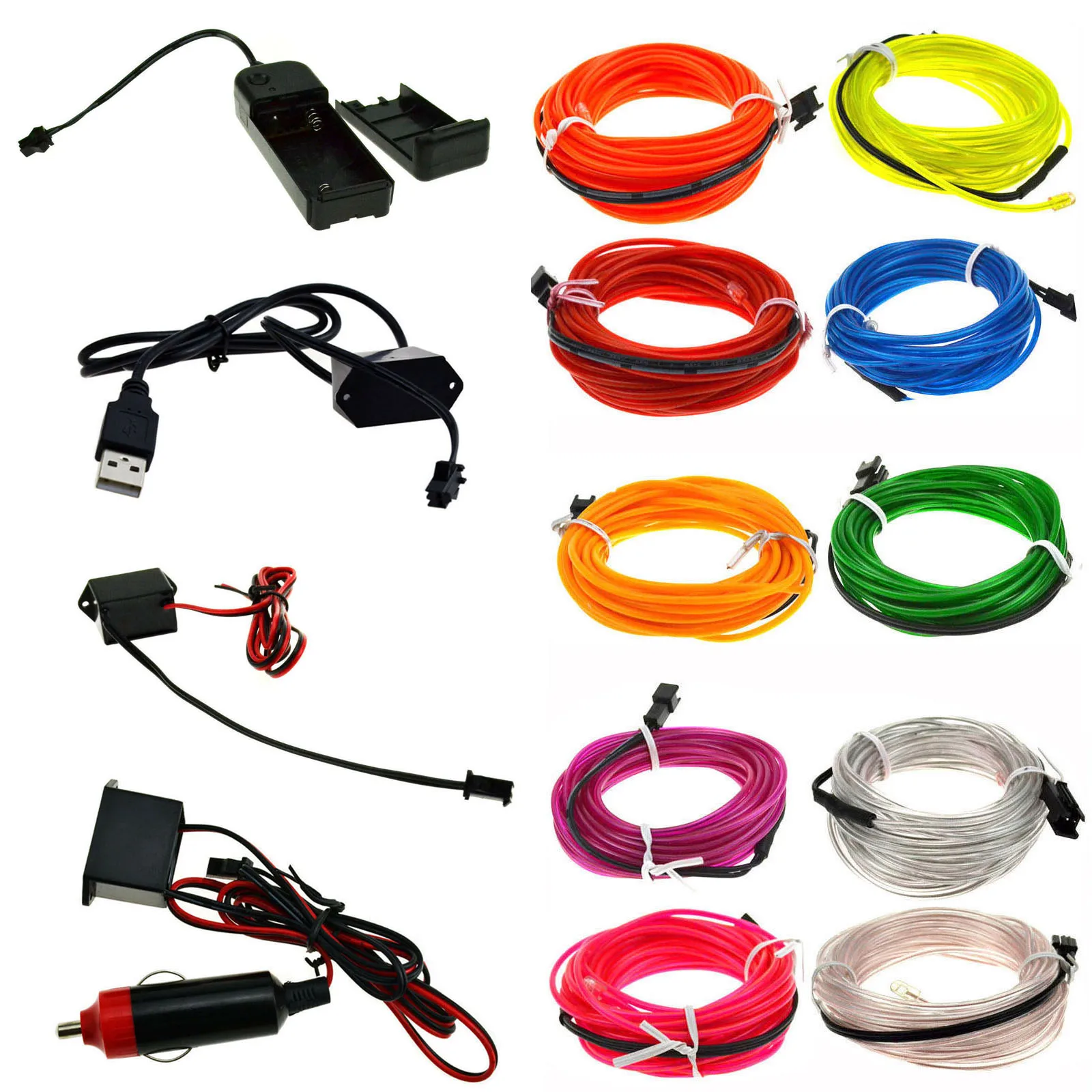 Гибкий неоновый светящийся гибкий свет EL Wire | AliExpress