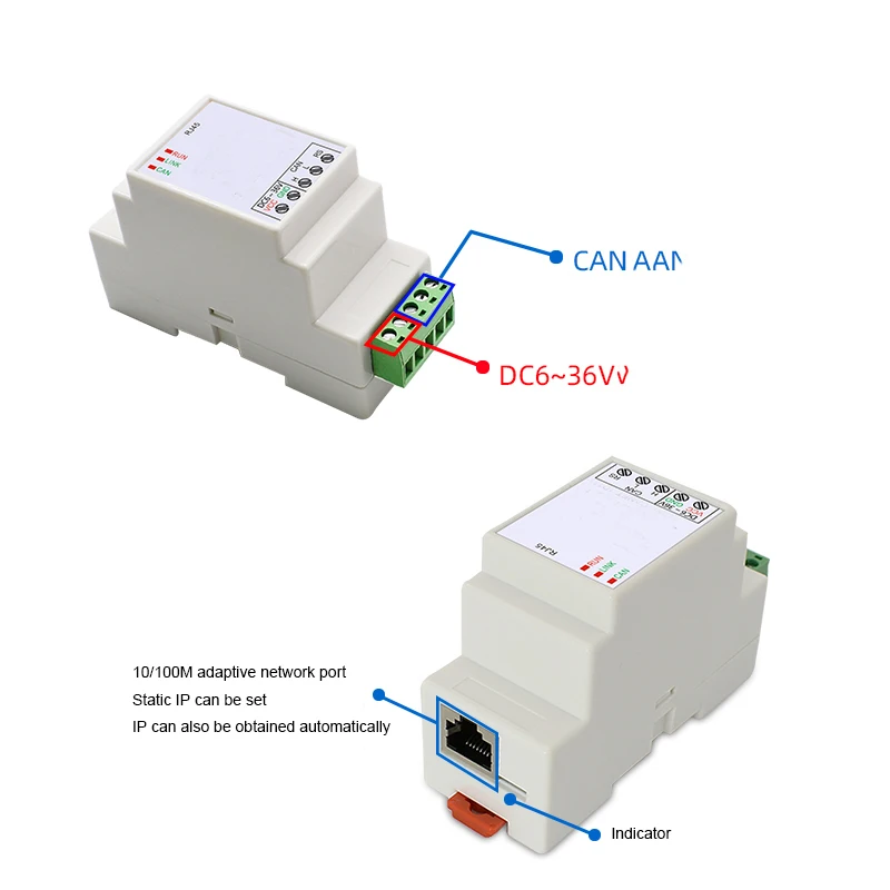 Taidacent Isolated CAN Bus to Ethernet Converter CAN to LAN TCP I | Car ...