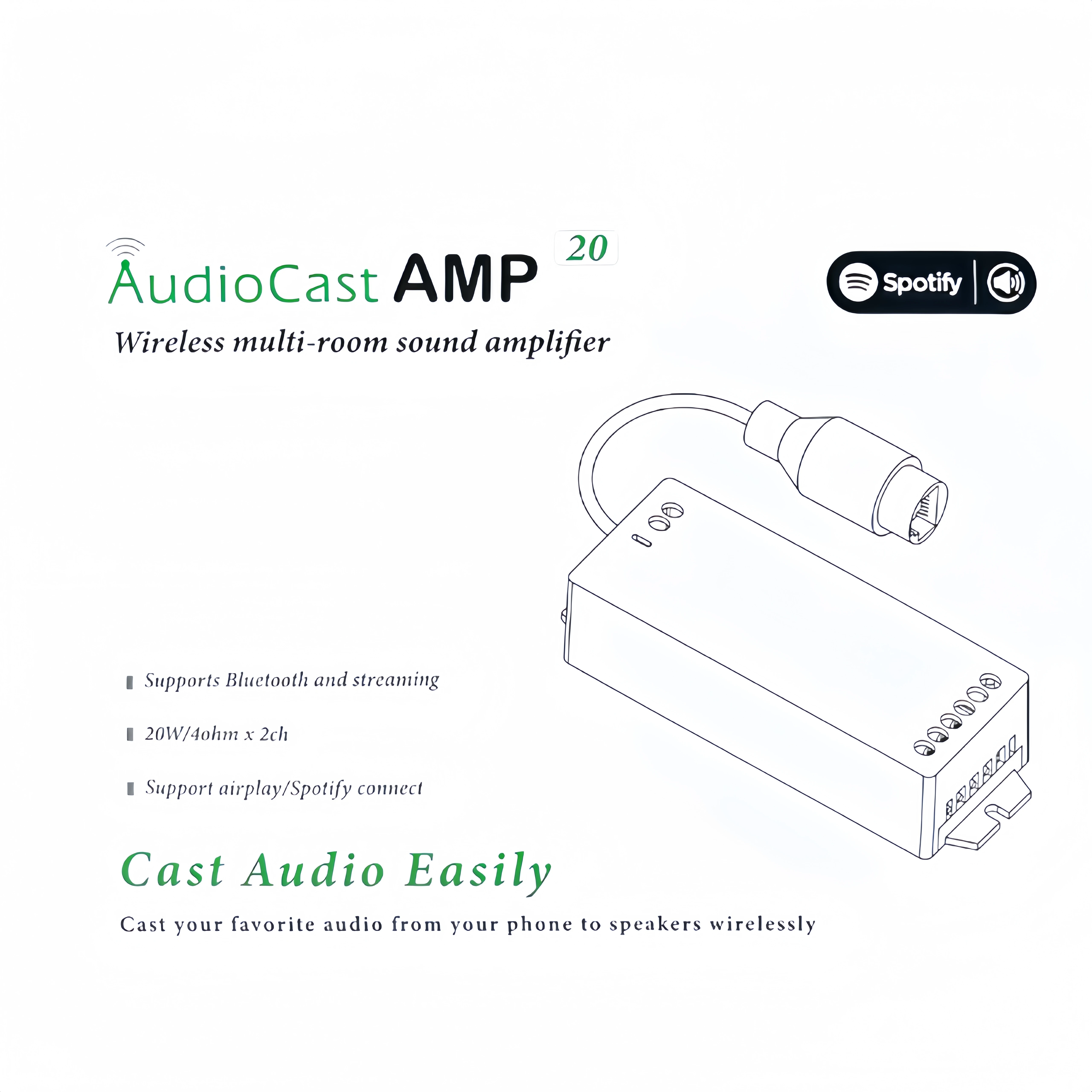Беспроводная потоковая передача Audiocast Amp20 IEAST | AliExpress