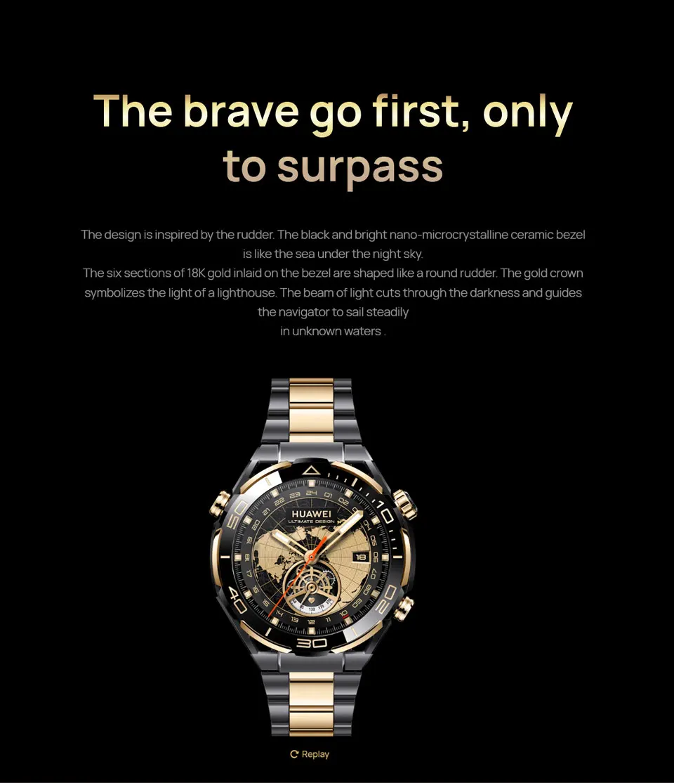 HUAWEI WATCH ULTIMATE DESIGN Золотые умные часы | AliExpress
