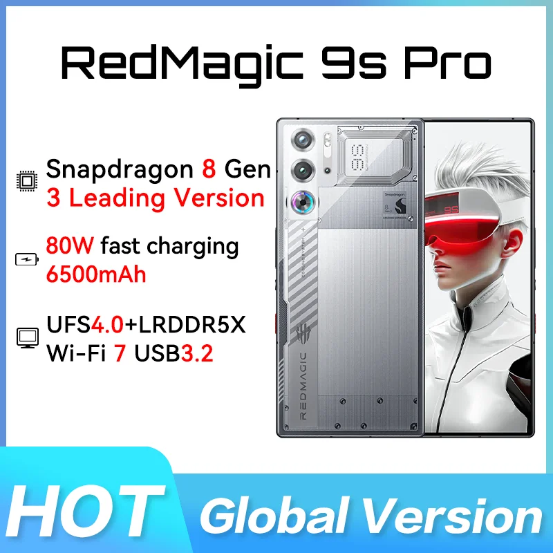 Глобальная версия RedMagic 9s Pro 5G игровой телефон 6,8 дюйма Snapdragon 8 Gen 3 ведущая версия ...