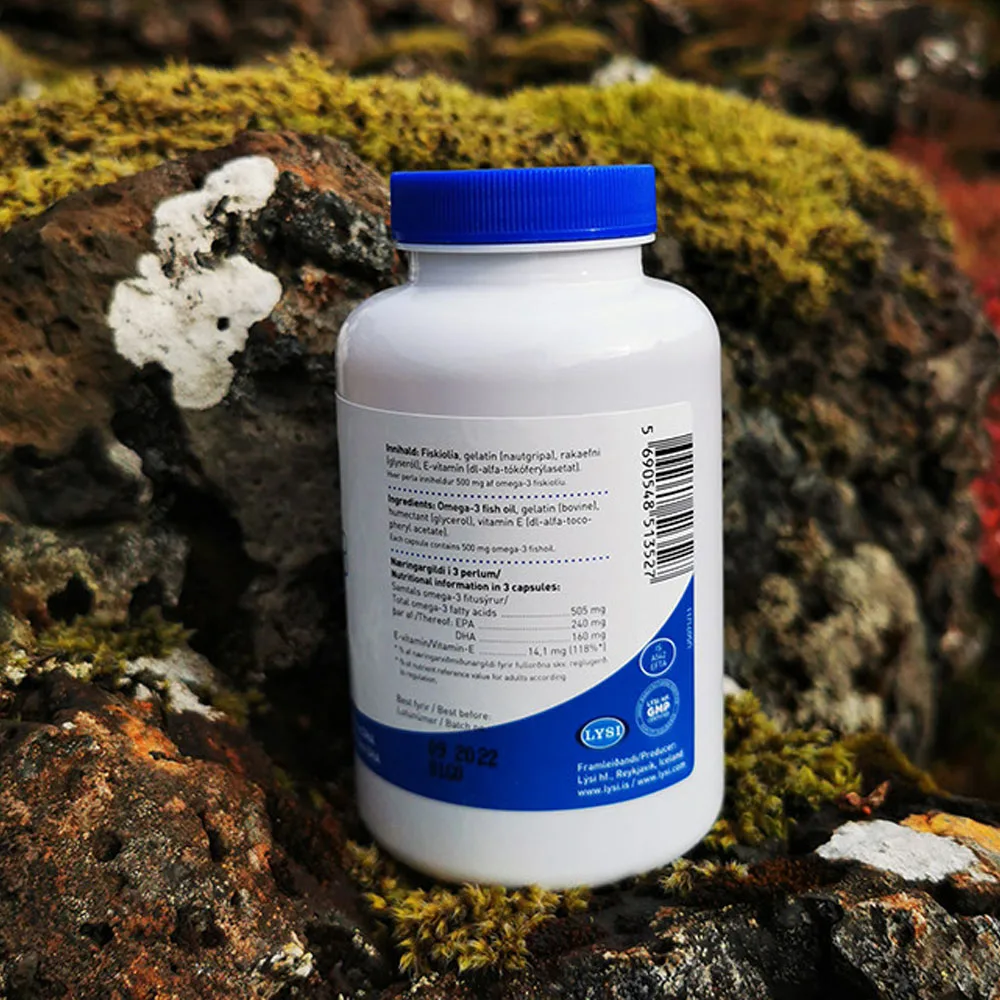 OMEGA3 Iceland Deep-Sea Fish Oil Rich In DHA And EPA Vitamins E Support ...