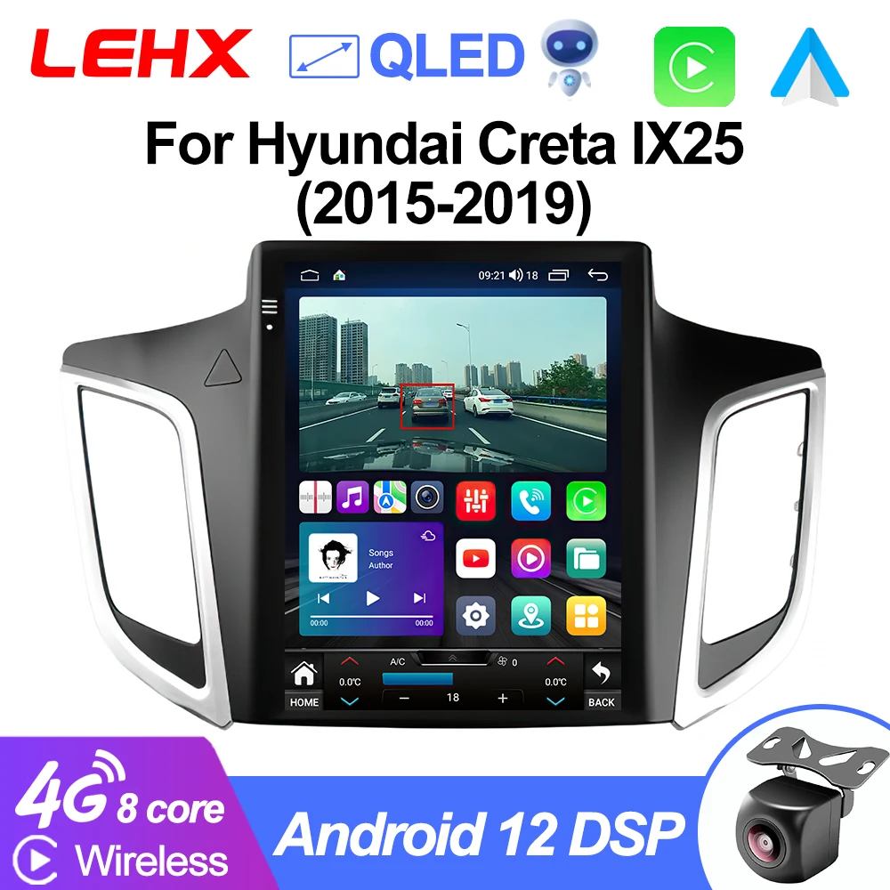 Автомагнитола LEHX Pro 4G для Hyundai Creta IX25 2015-2019, мультимедийный проигрыватель 2DIN ...