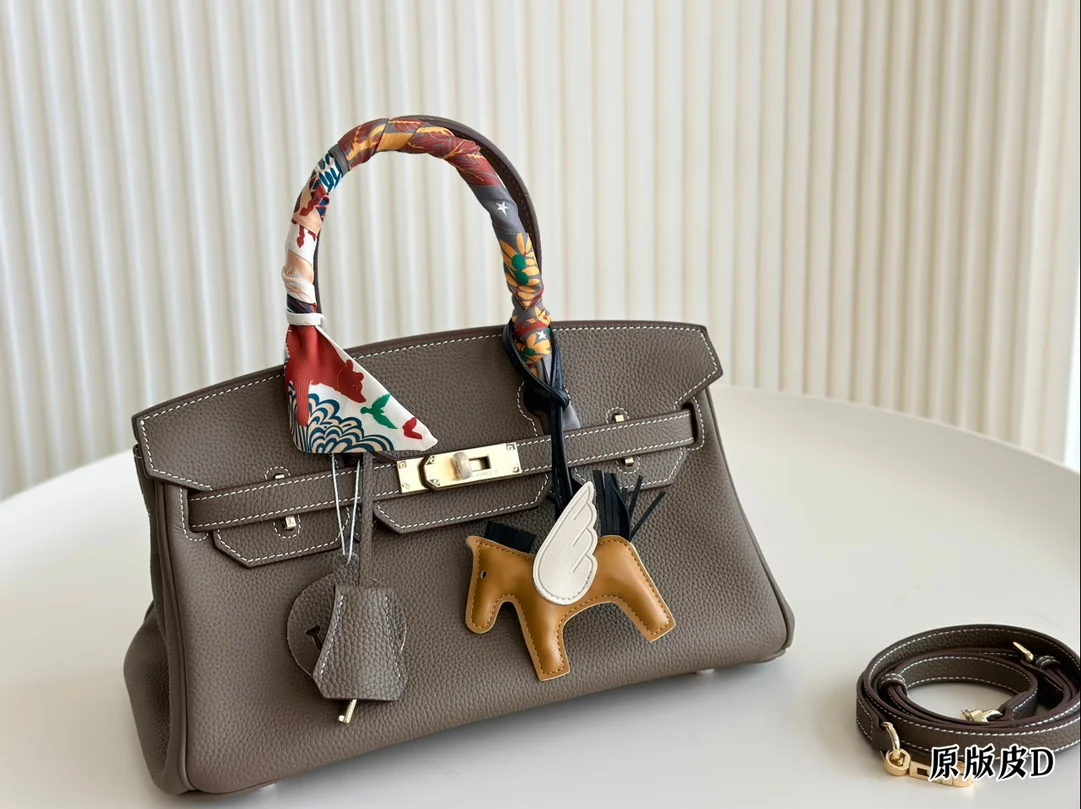 Hermes style copy1:1 платиновая сумка, дамская сумочка из воловьей кожи, золотая пряжка, 32*17 ...