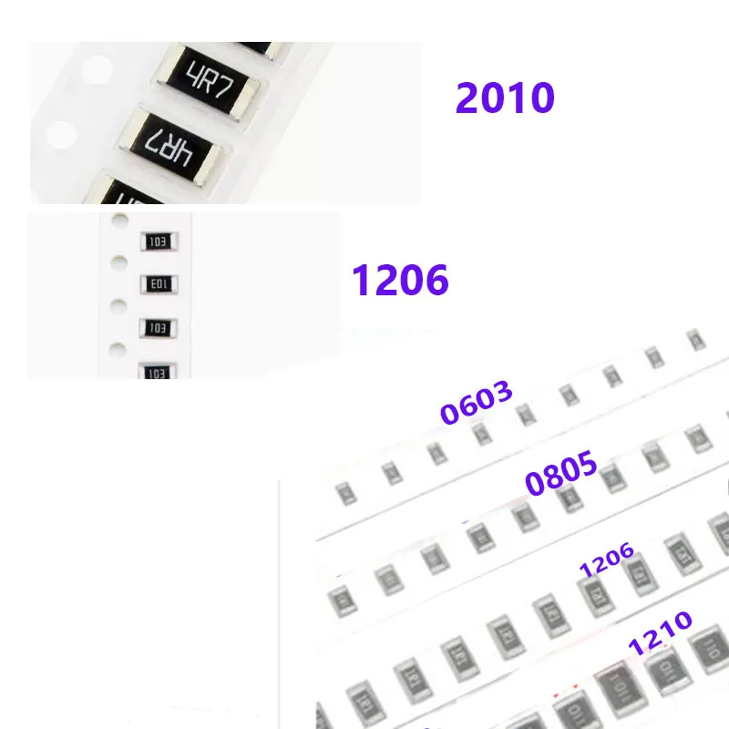 SMD резистор 1/4 Вт 0R ~ 10 м 22R 33R 47R 51R 68R 1R 100R 1K 3K7 10K 1M ...